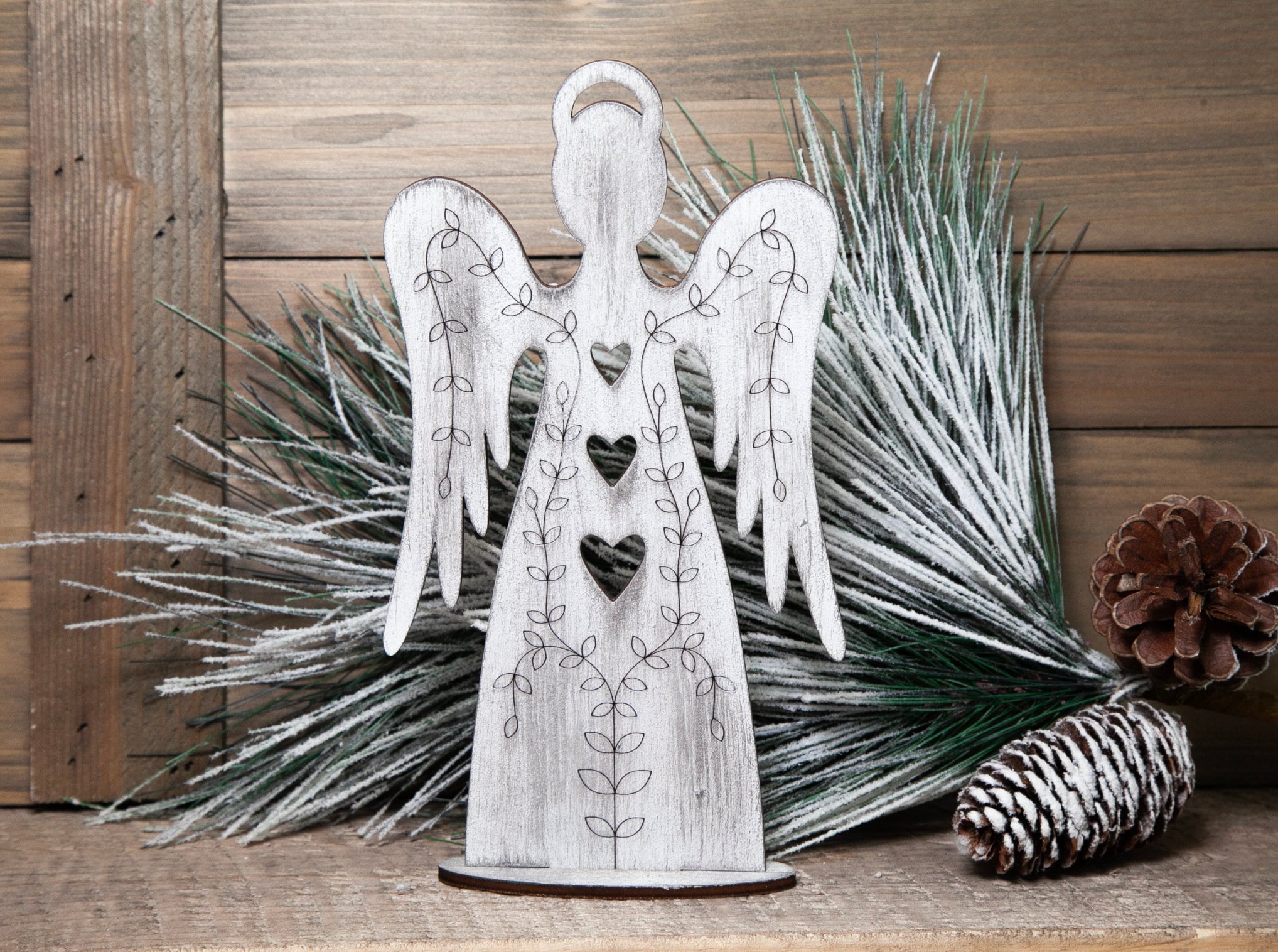 Handmade Rustic Wooden Angel: Farmhouse Christmas Decor - Etsy