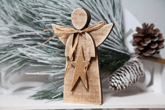 Primitive Wood Angel Rustic Wood Angel Farmhouse Mini Angel - Etsy