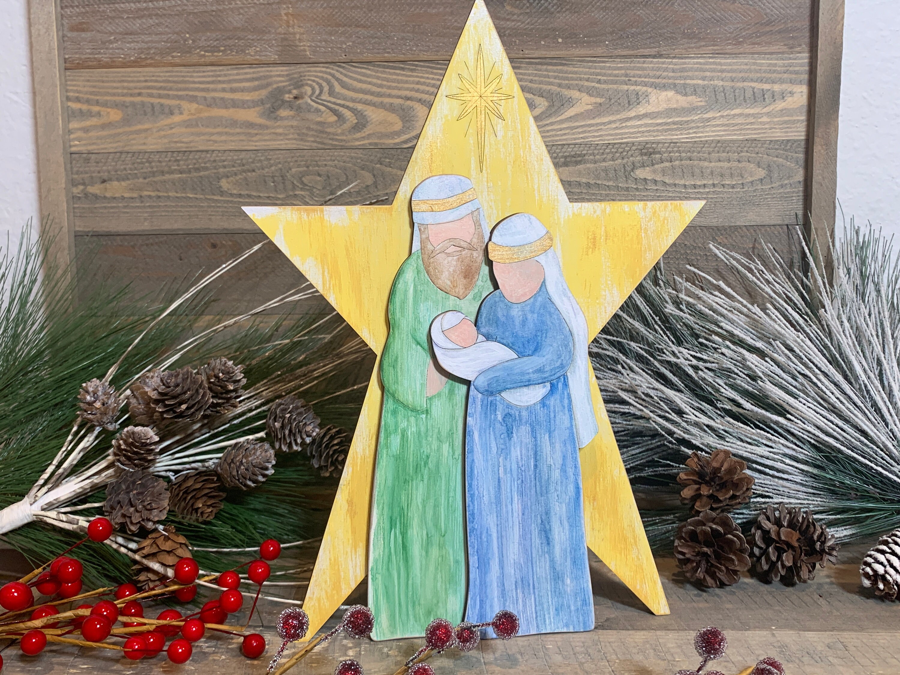 Holy Family Shelf Sitter, Jesus, Mary and Joseph Shelf Sitter Christmas ...