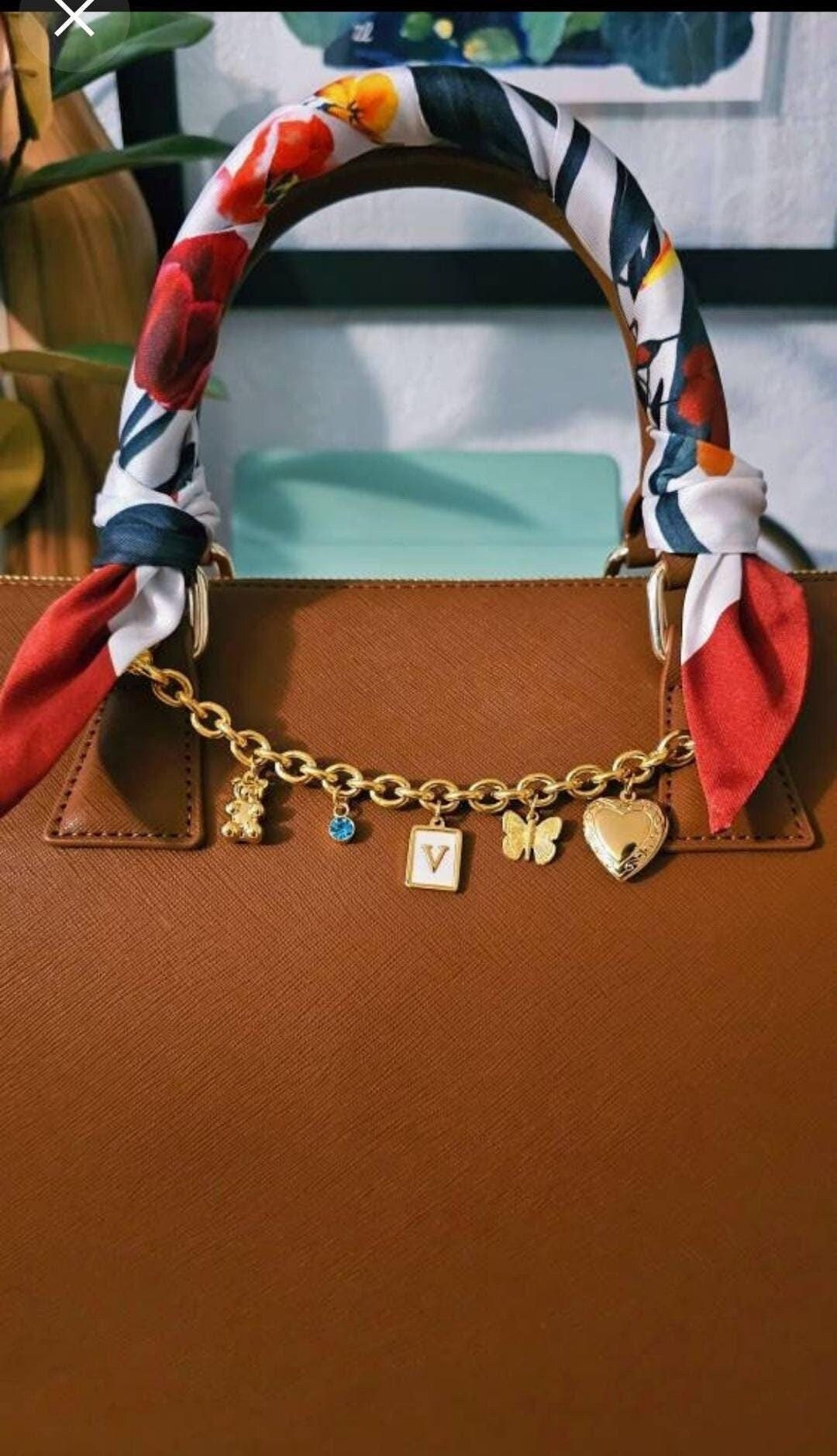 Women Bag Charm, Gold Filled Purse Chain With Multi Charm, Women ...