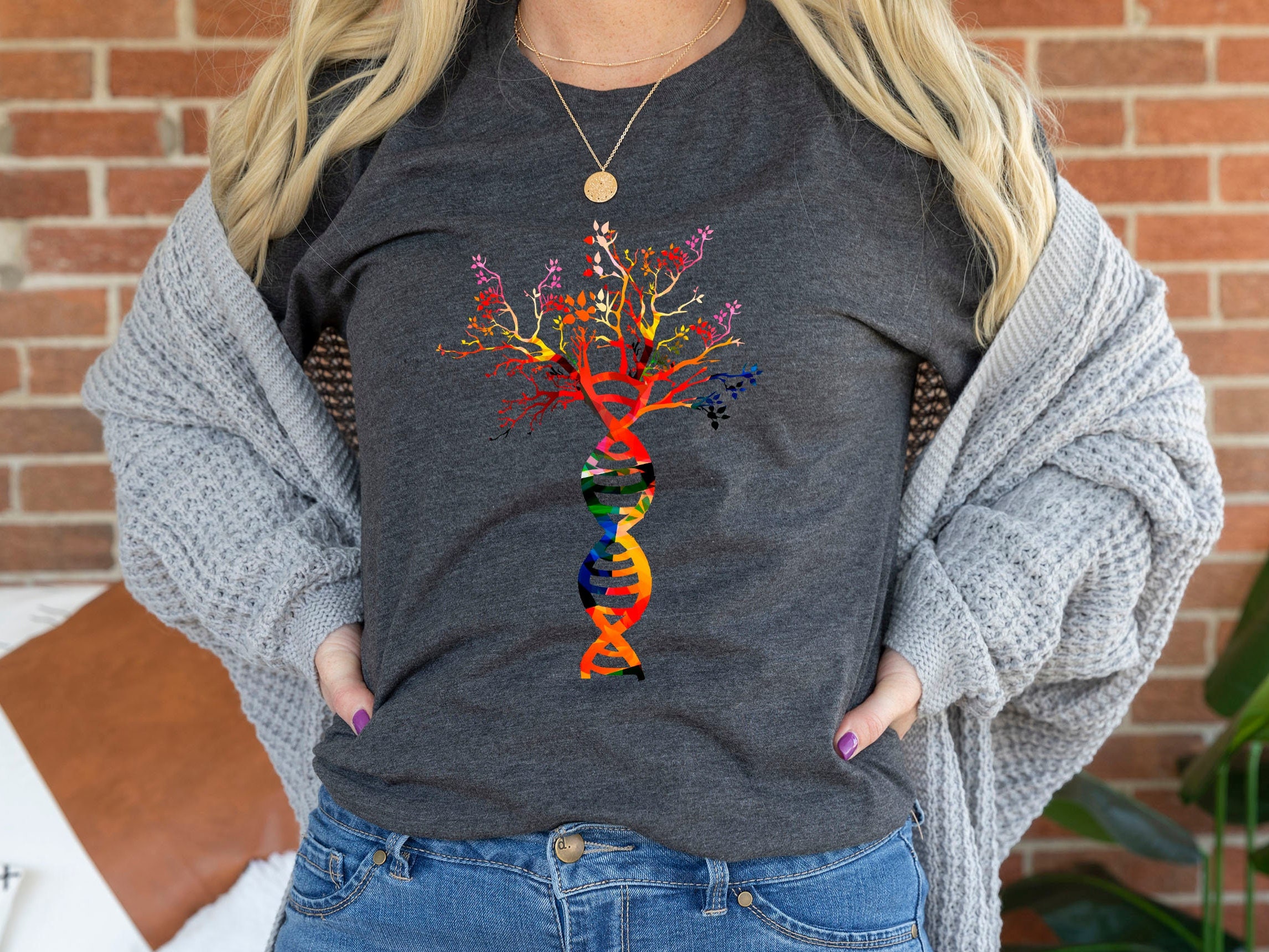 Colorful Woman T-shirts, DNA Tees, DNA Tree Tshirts, Funny Shirts, Cute ...