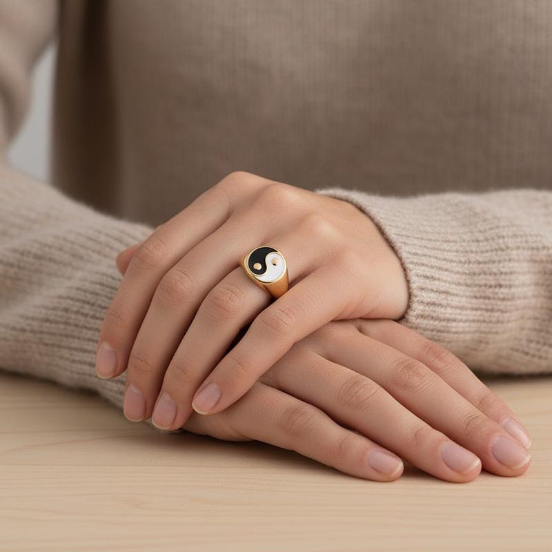 Ying Yang Vintage Ring - Etsy