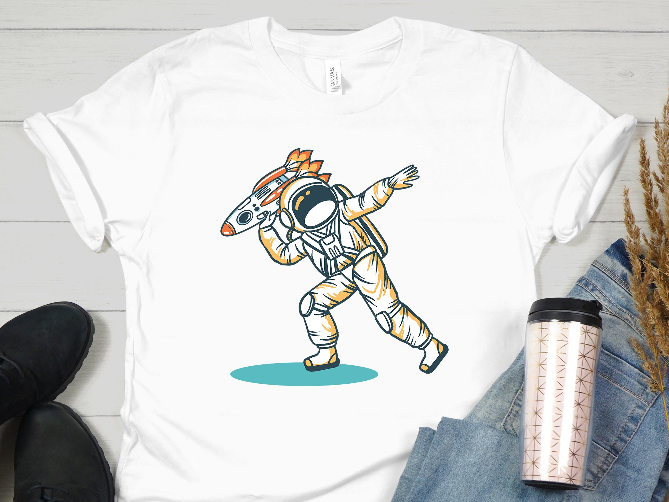 Astronaut T-shirt Spacecraft Shirts Planet Tees Spaceship - Etsy