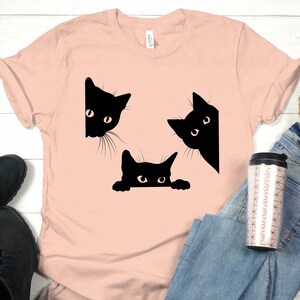 Cat Tees, Black Cat T-shirt, Black Cat Tees, Animal Shirt, Cute Animal ...