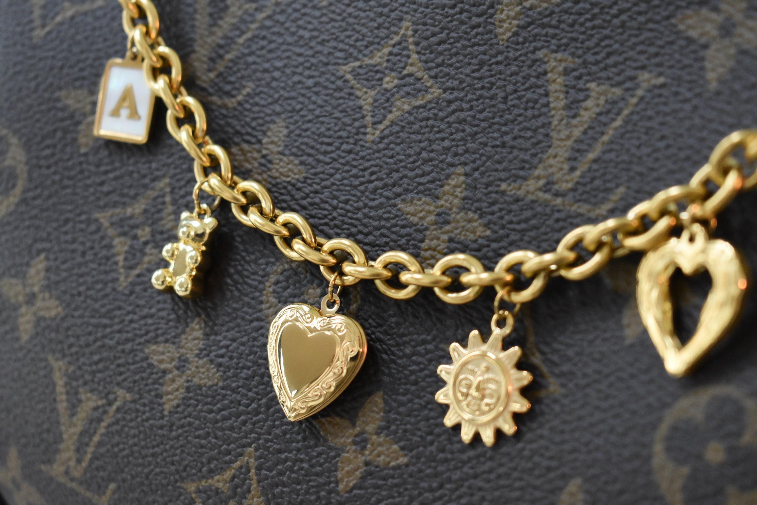 Custom Women Bag Charm Accessories - Gold Filled Purse Chain With Multi ...