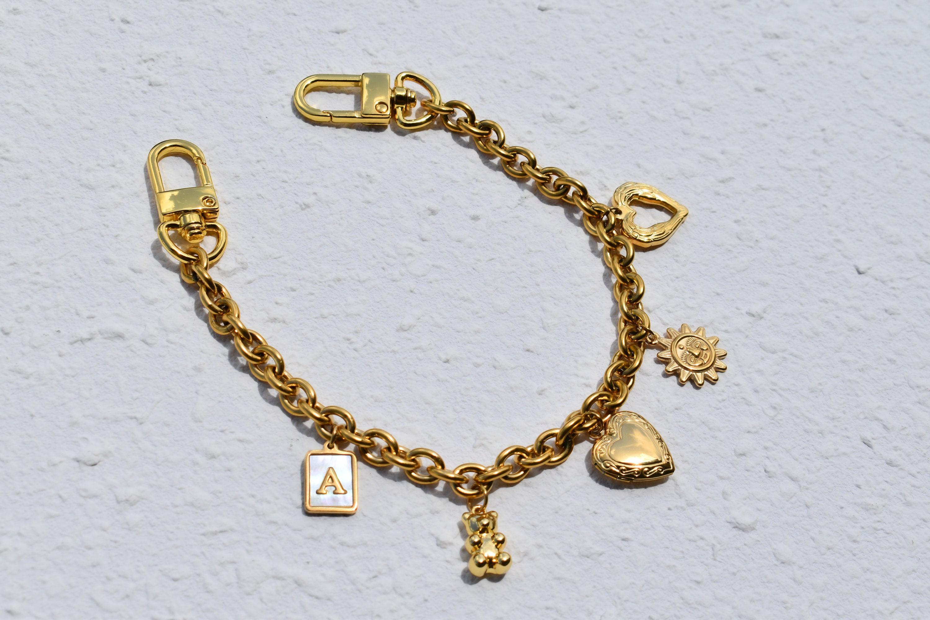 Custom Women Bag Charm Accessories - Gold Filled Purse Chain With Multi ...
