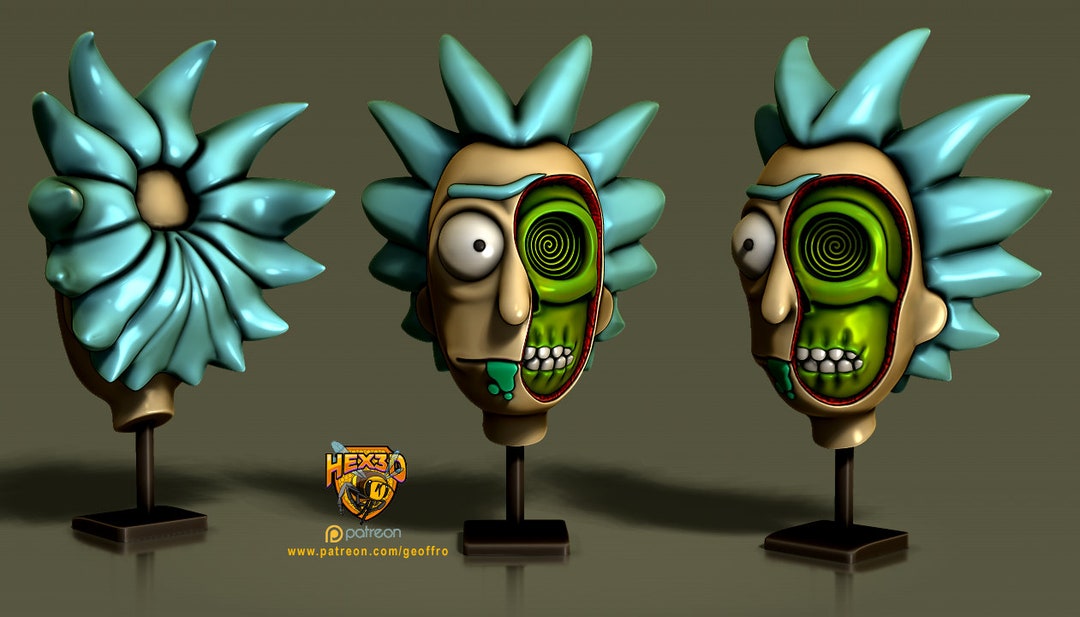 Rick Portrait Bust - Rick and Morty - - Etsy