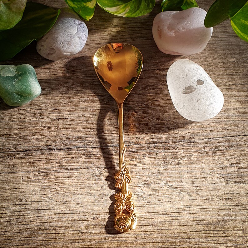 Delicate Golden Metal Ritual Spoon Altar & Ritual Tools Witchcraft ...