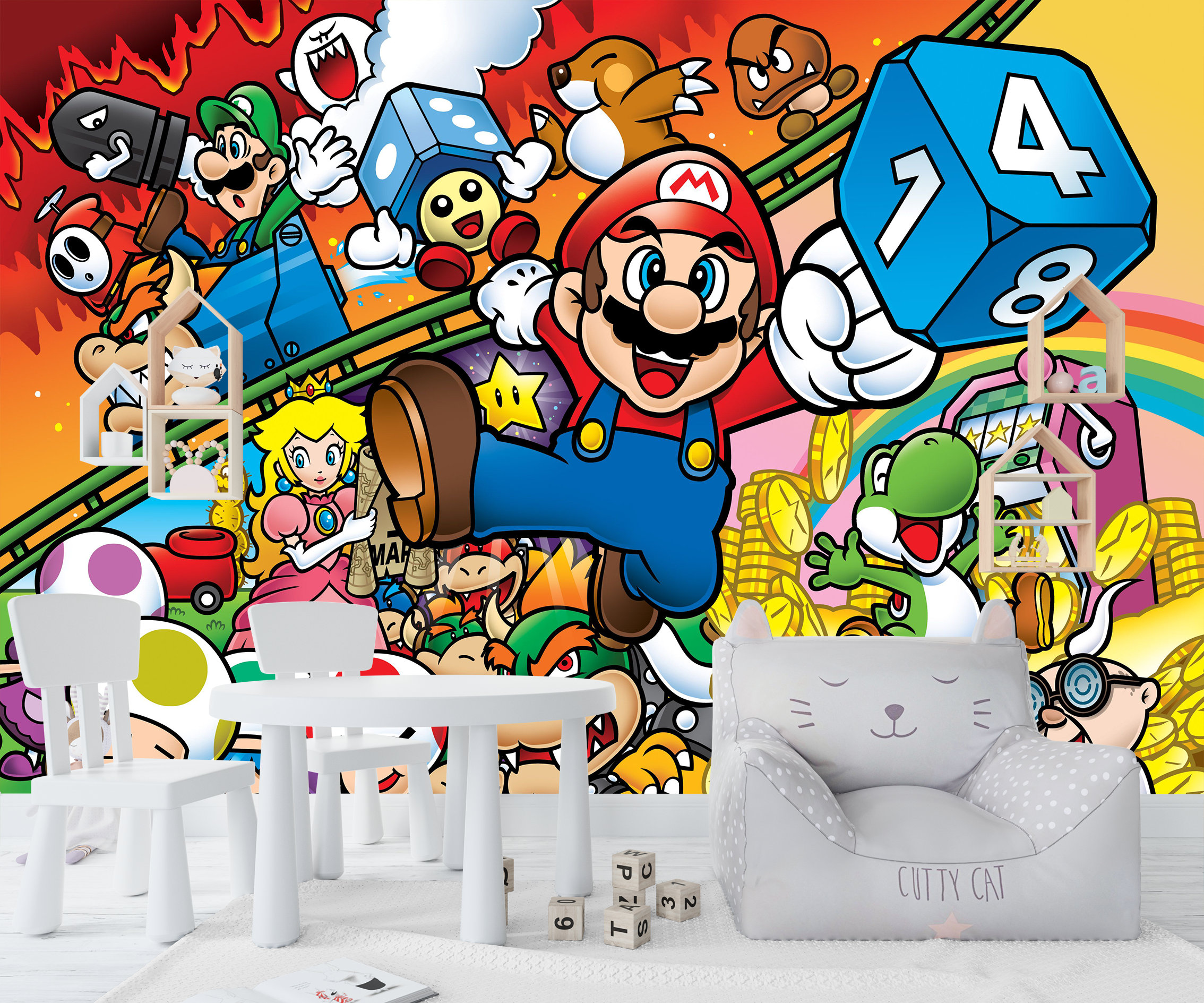 Super Mario Wallpaper Mural / Removable Traditional Peel Stick - Etsy