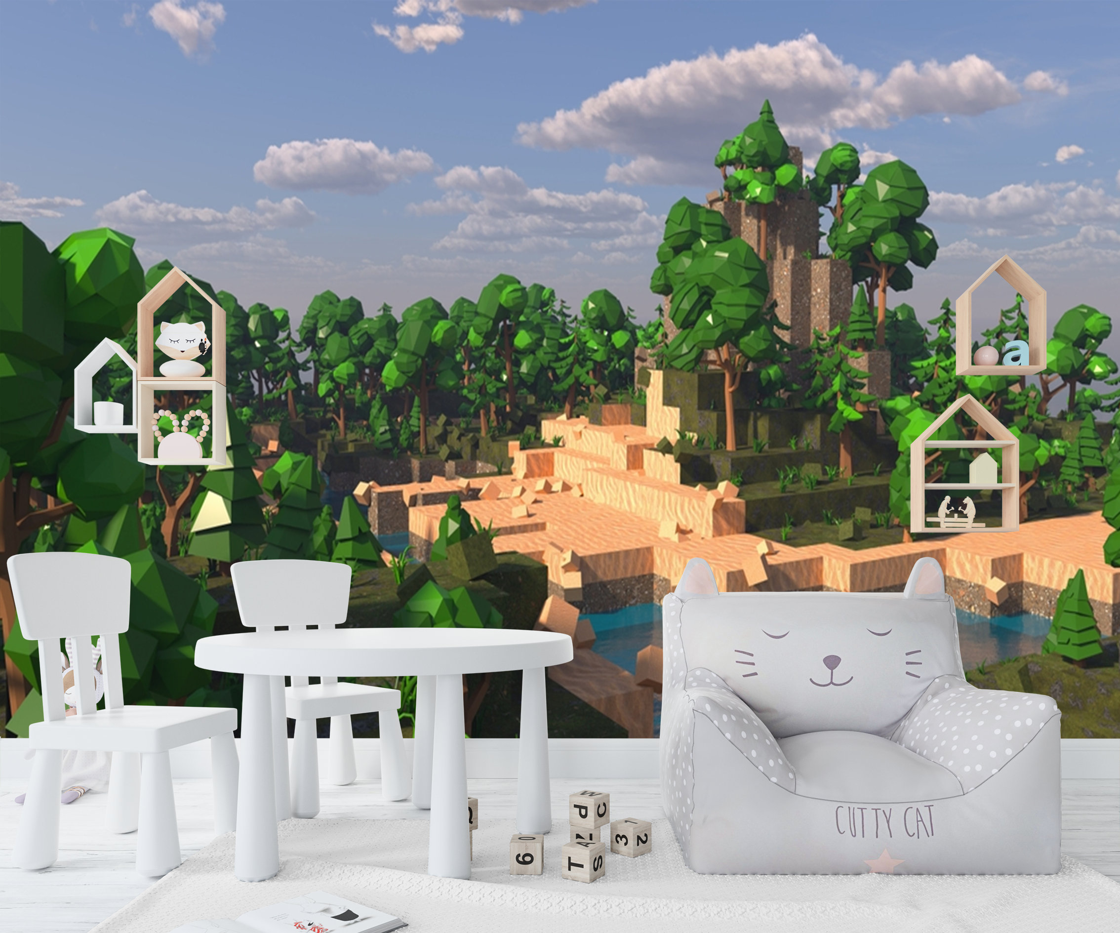 Minecraft Wallpaper Games Wallpaper for Kids Room / Removable ...