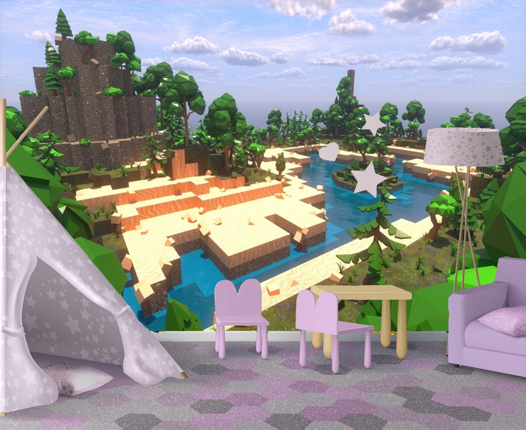 Minecraft Wallpaper Trend Games Wallpaper for Kids Room / Removable ...