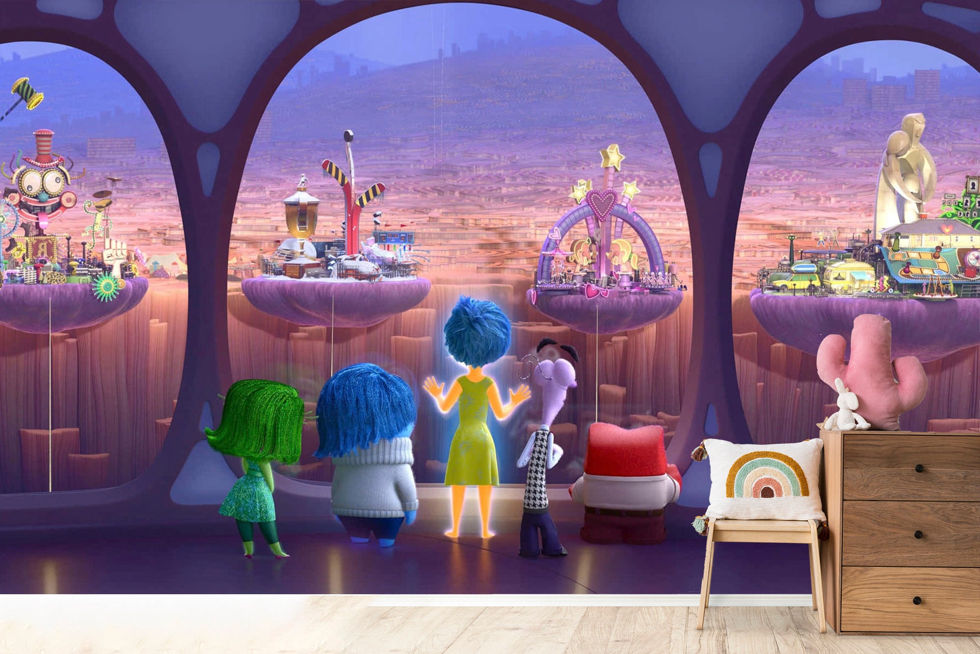 Inside Out Movie Characters Wallpaper Wallpaper for Kids Room ...
