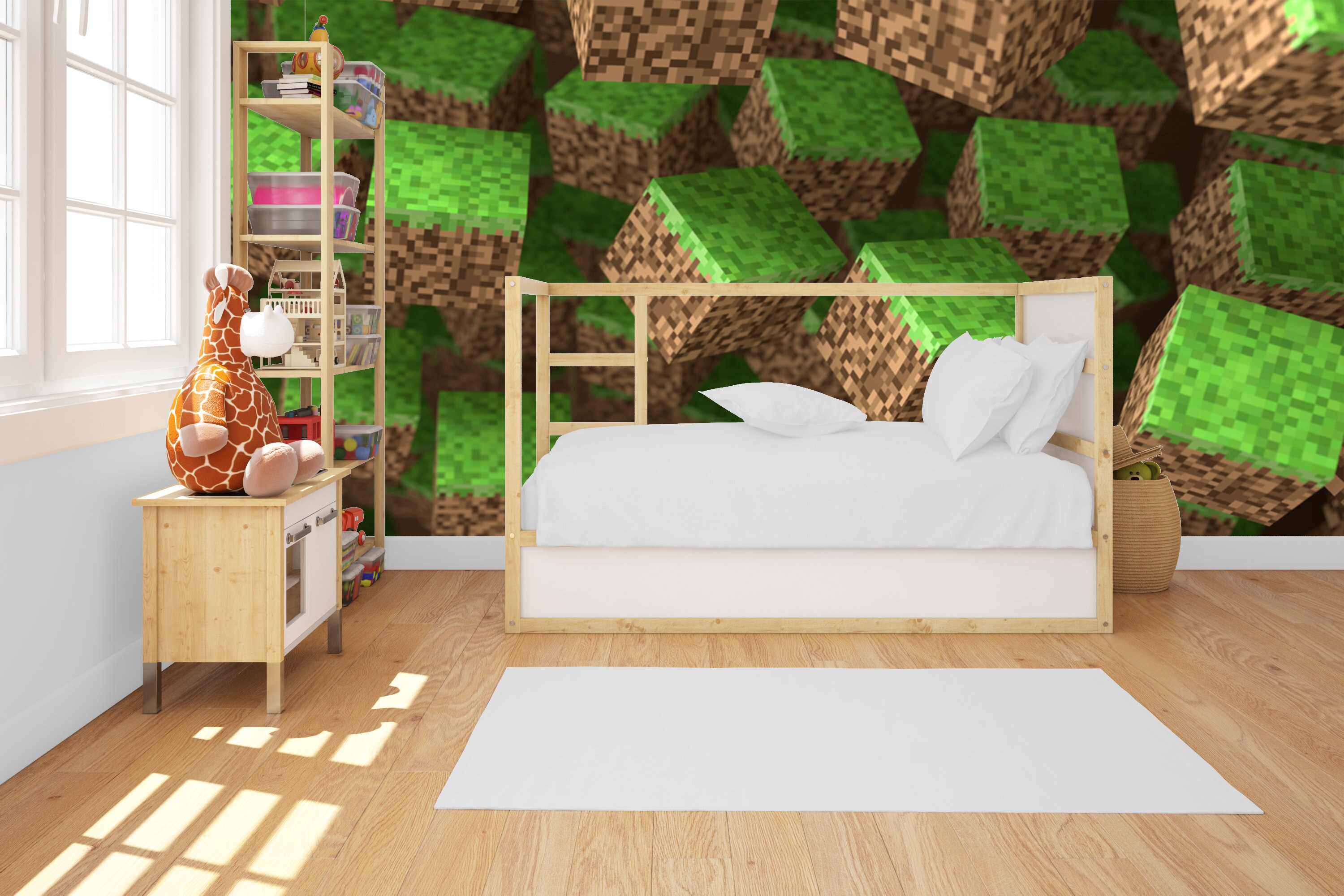 Minecraft Cube Wallpaper Wallpaper for Kids Room / Removable ...