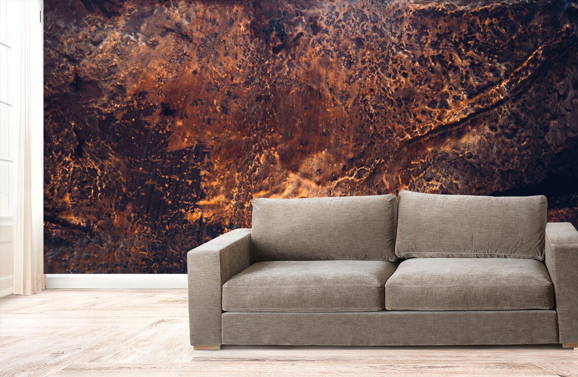 Copper Texture Wallpaper: Rusty Metal Peel and Stick Wall Mural - Etsy