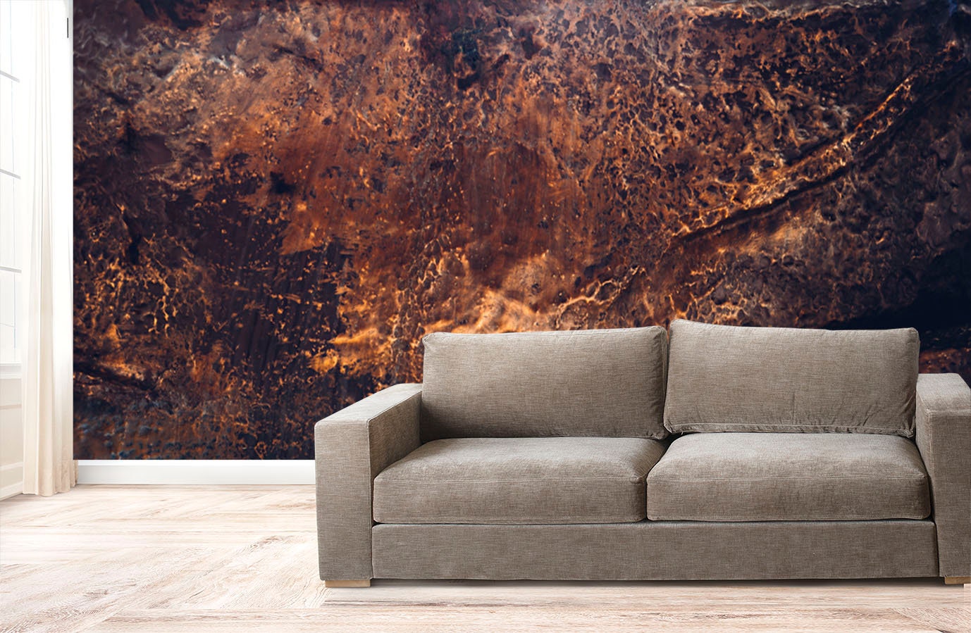 Copper Texture Wallpaper: Rusty Metal Peel and Stick Wall Mural - Etsy