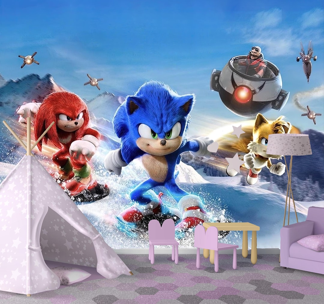 Sonic Cartoon Wallpaper: Peel and Stick Kids Room Decals - Etsy