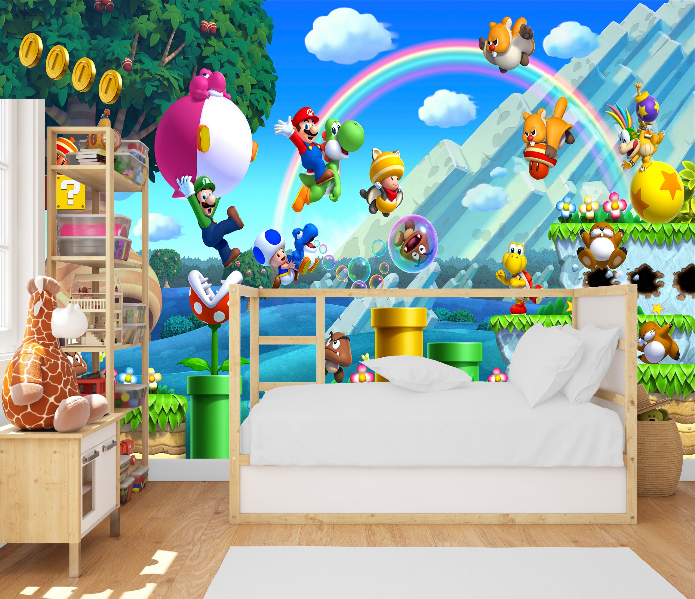 Mario Games Wall Mural: Peel and Stick Removable Wallpaper - Etsy