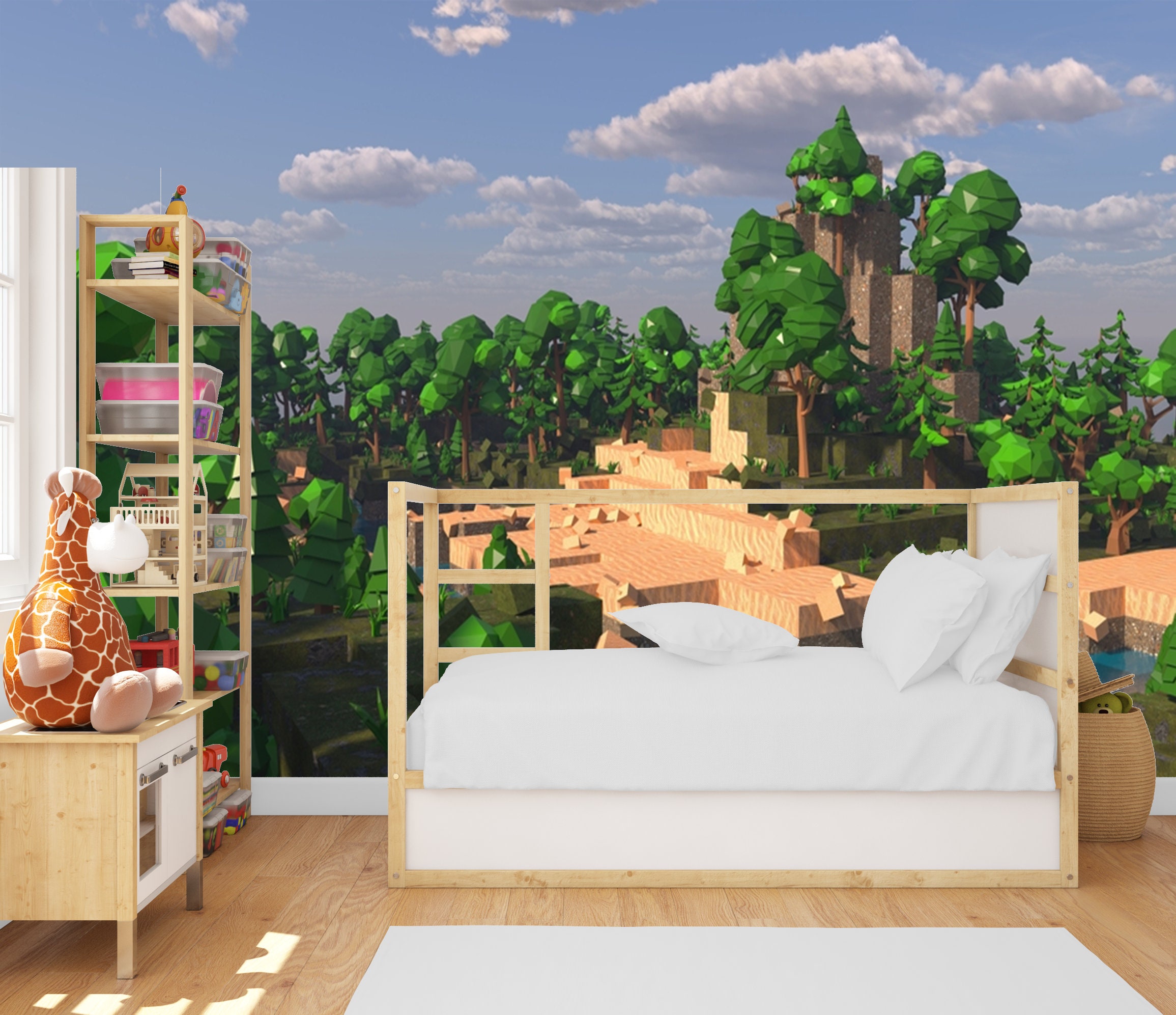 Minecraft Wallpaper Games Wallpaper for Kids Room / Removable ...