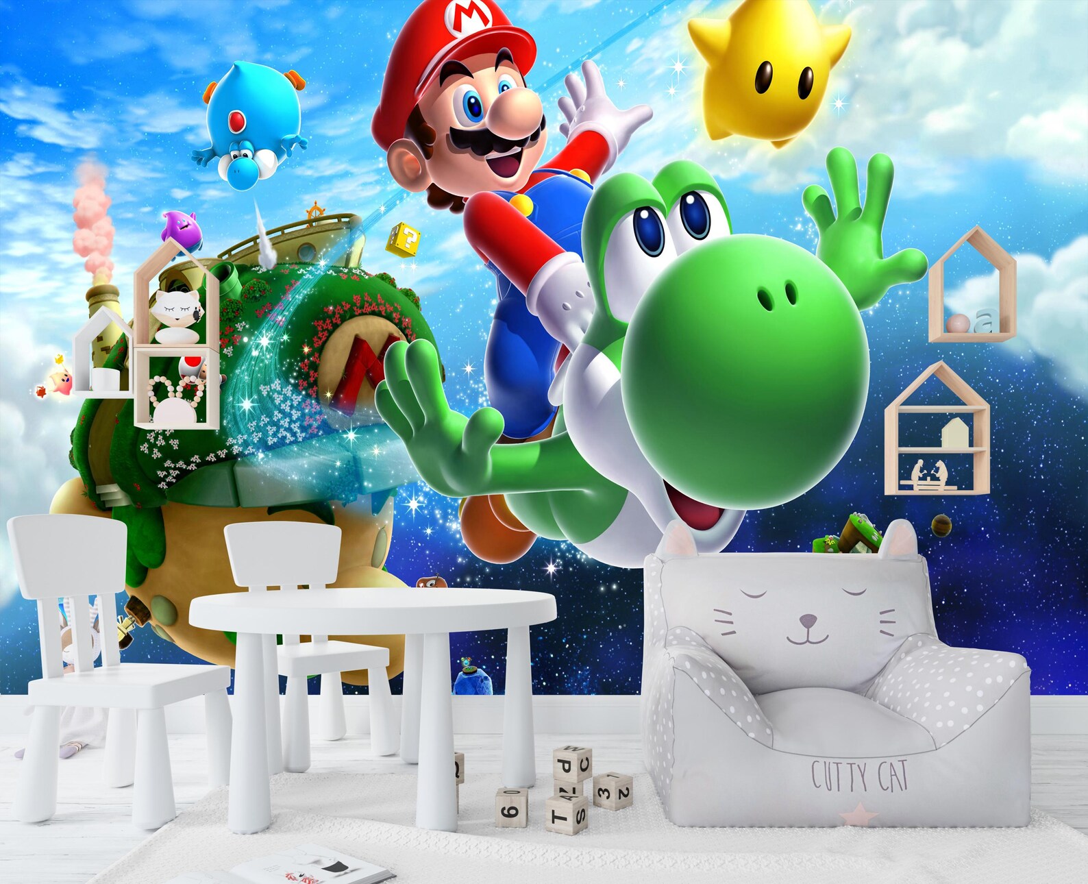 Super Mario Kid Room Wallpaper: Peel and Stick Nonwoven Wall Decal - Etsy
