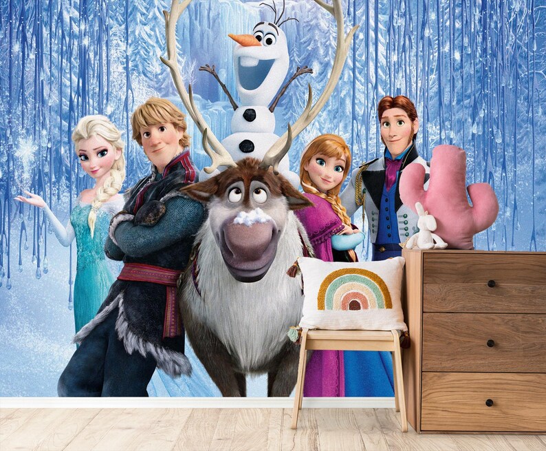 Elsa Family Frozen Wallpaper Peel and Stick , Frozen Wallpaper Mural ...