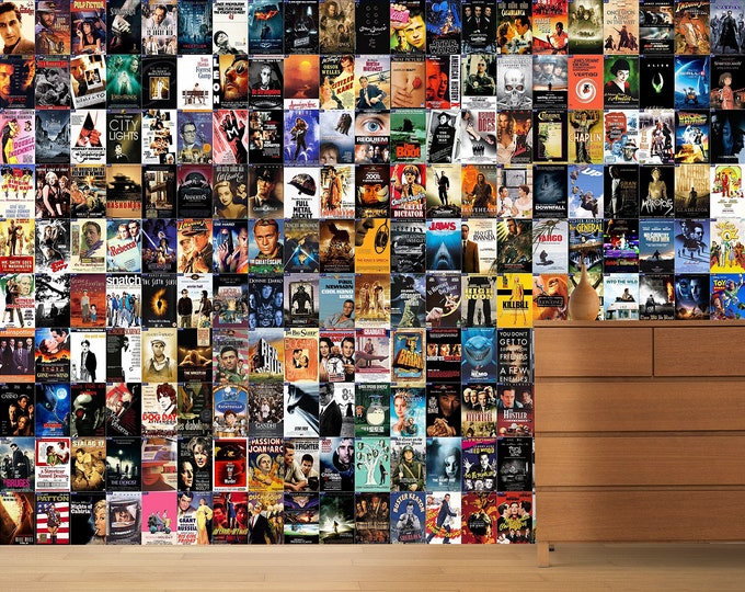 Movie Poster Collage Wallpaper - Peel and Stick Wall Mural - Etsy Canada