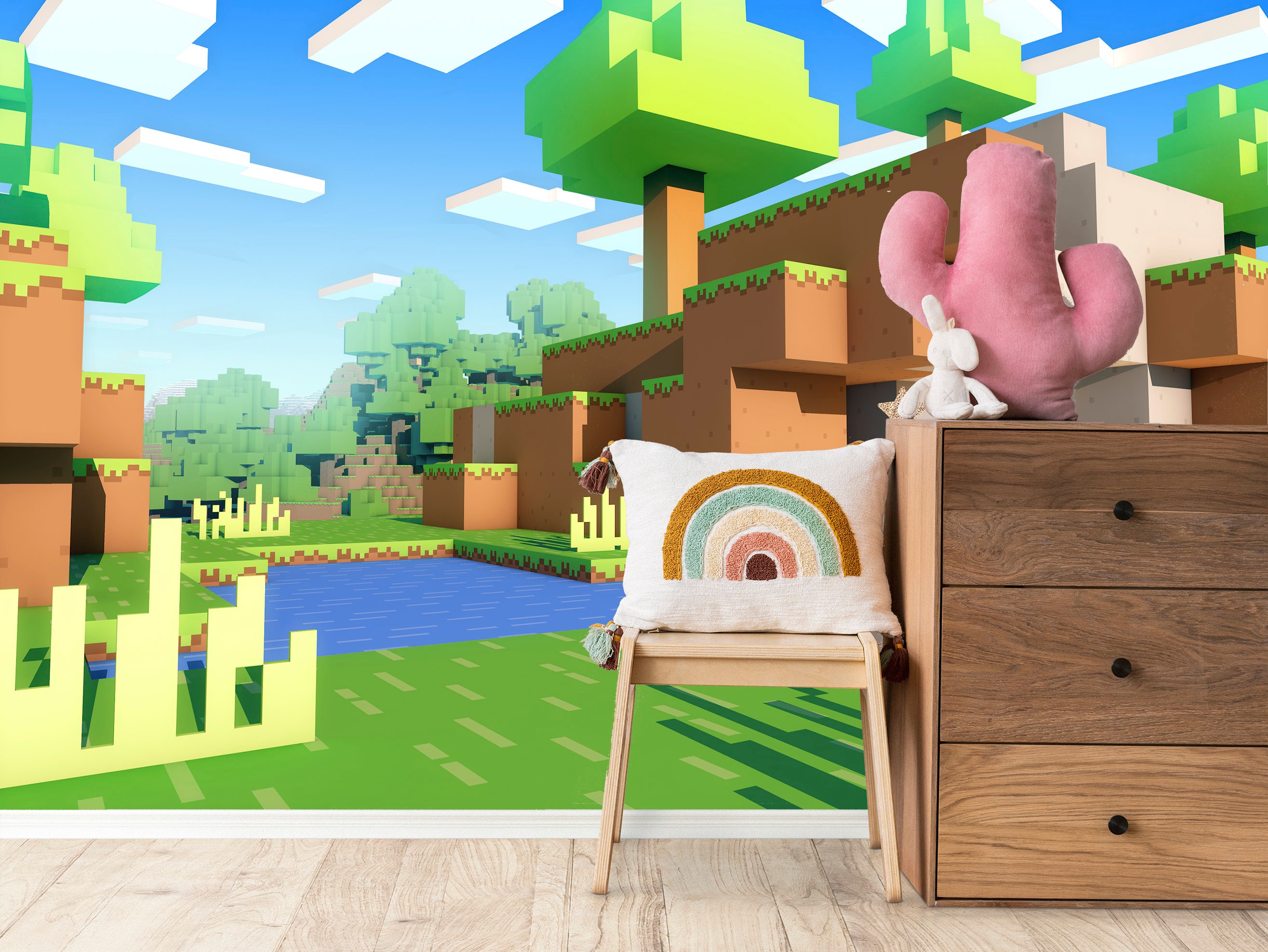 Minecraft Wallpaper Wallpaper for Kids Room / Removable Traditional ...