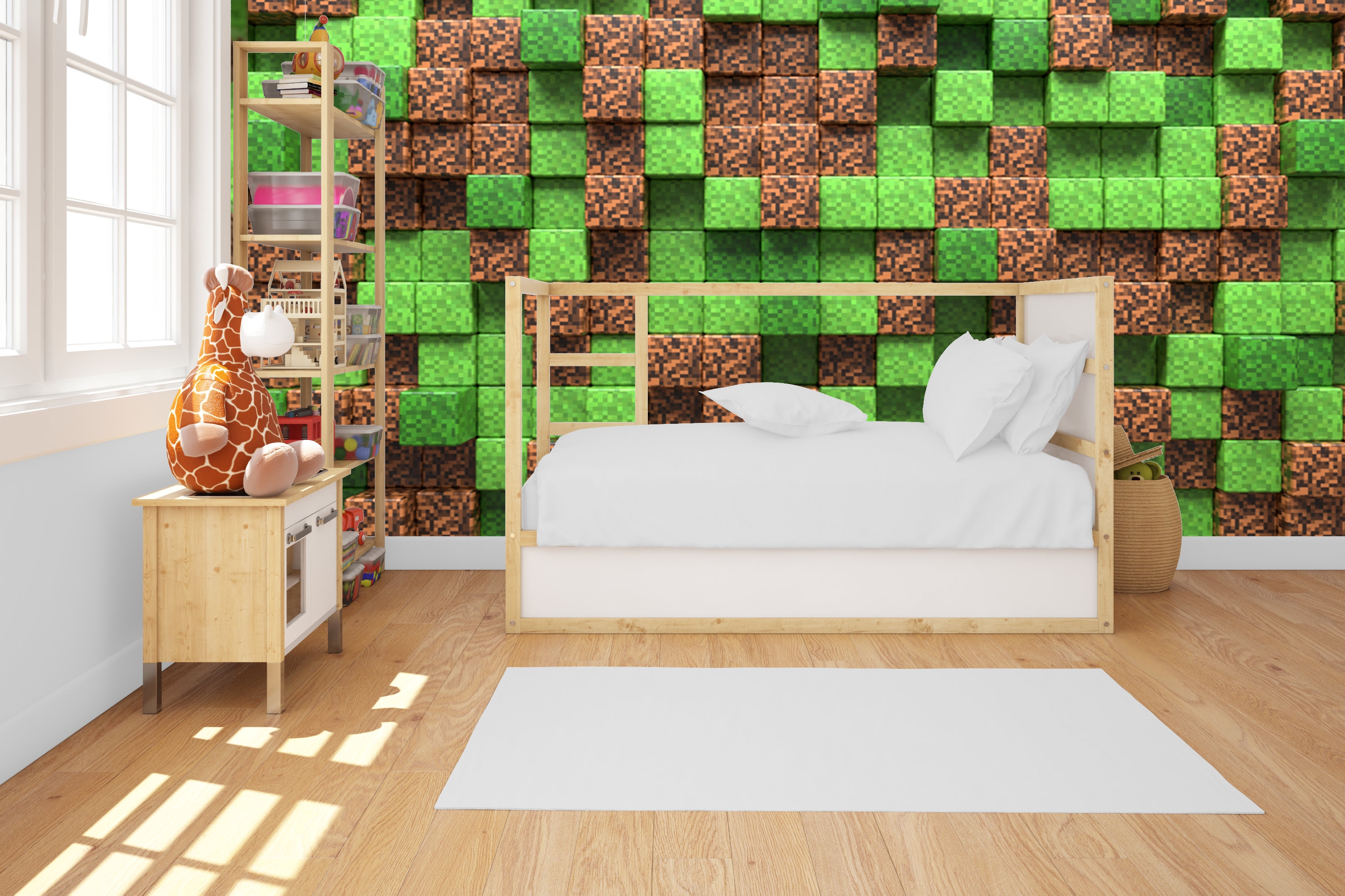 Minecraft Pixel Wallpaper Wallpaper for Kids Room / Removable ...