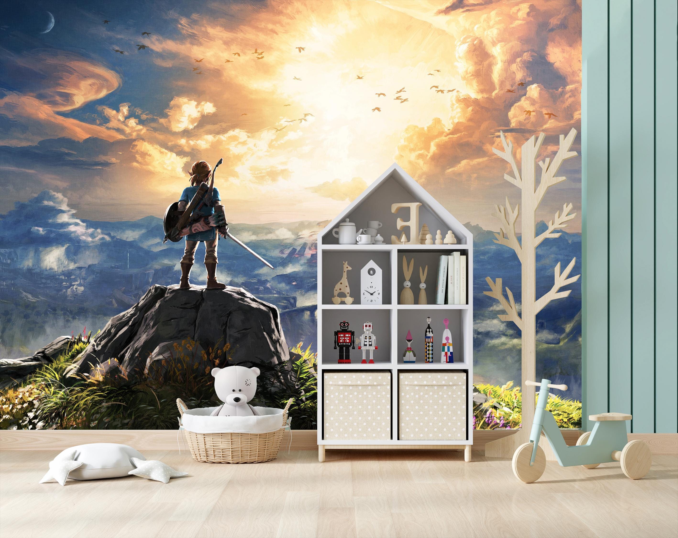 Zelda Wallpaper Zelda Mural Vinyl Wallpaper Legend of Zelda Wall Mural ...