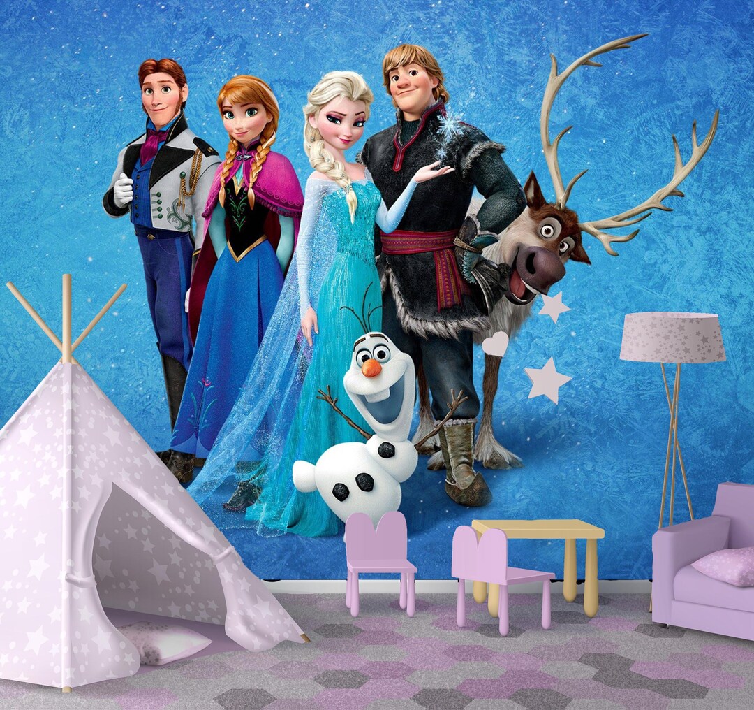 Snow Princess Wallpaper. Snow Queen Kids Mural.winter Theme ...
