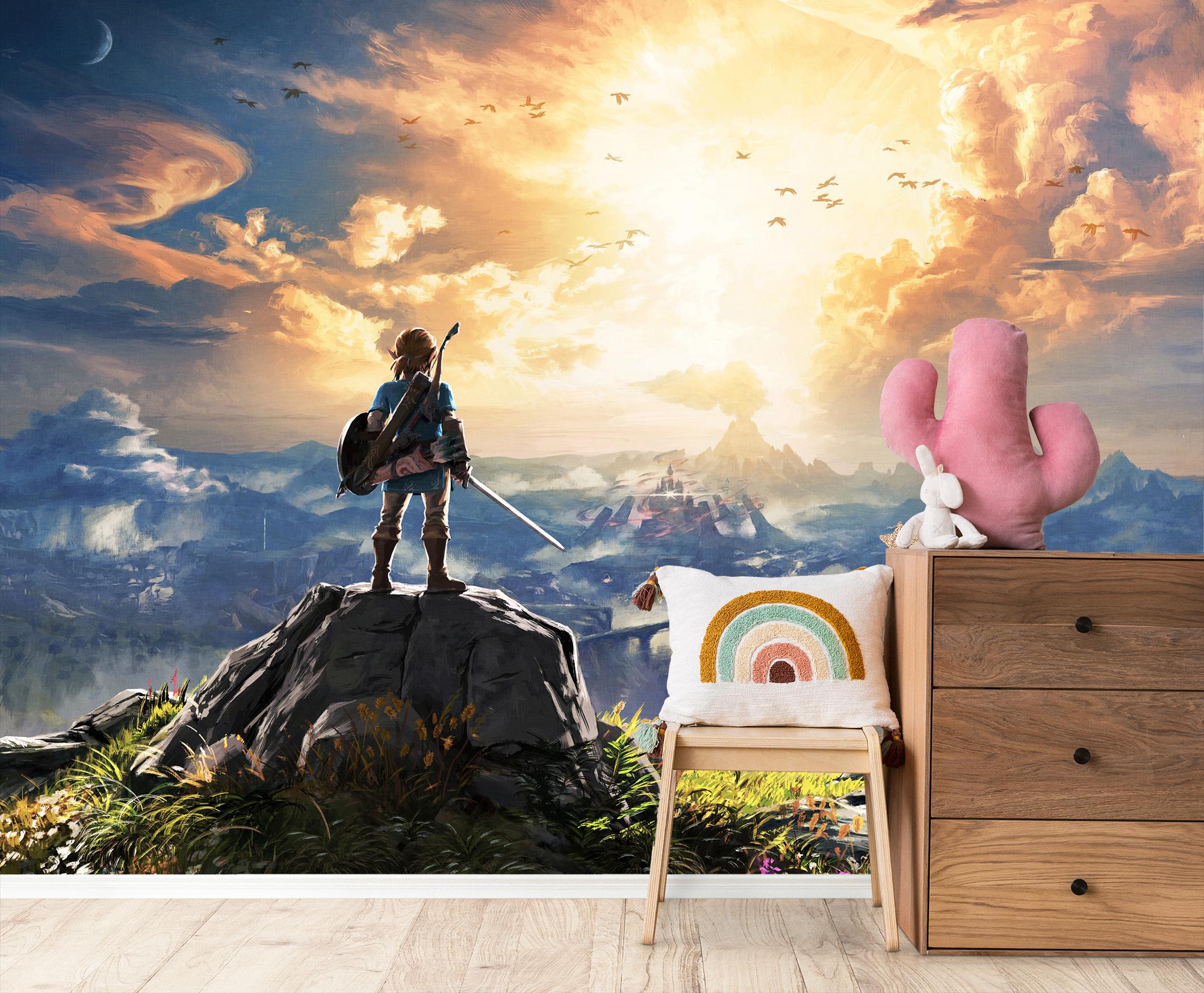 Zelda Wallpaper Zelda Mural Vinyl Wallpaper Legend of Zelda Wall Mural ...