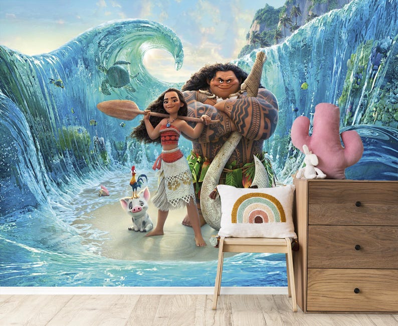 Moana Wall Mural Peel and Stick,moana Wallpaper Non-woven,moana Wall ...