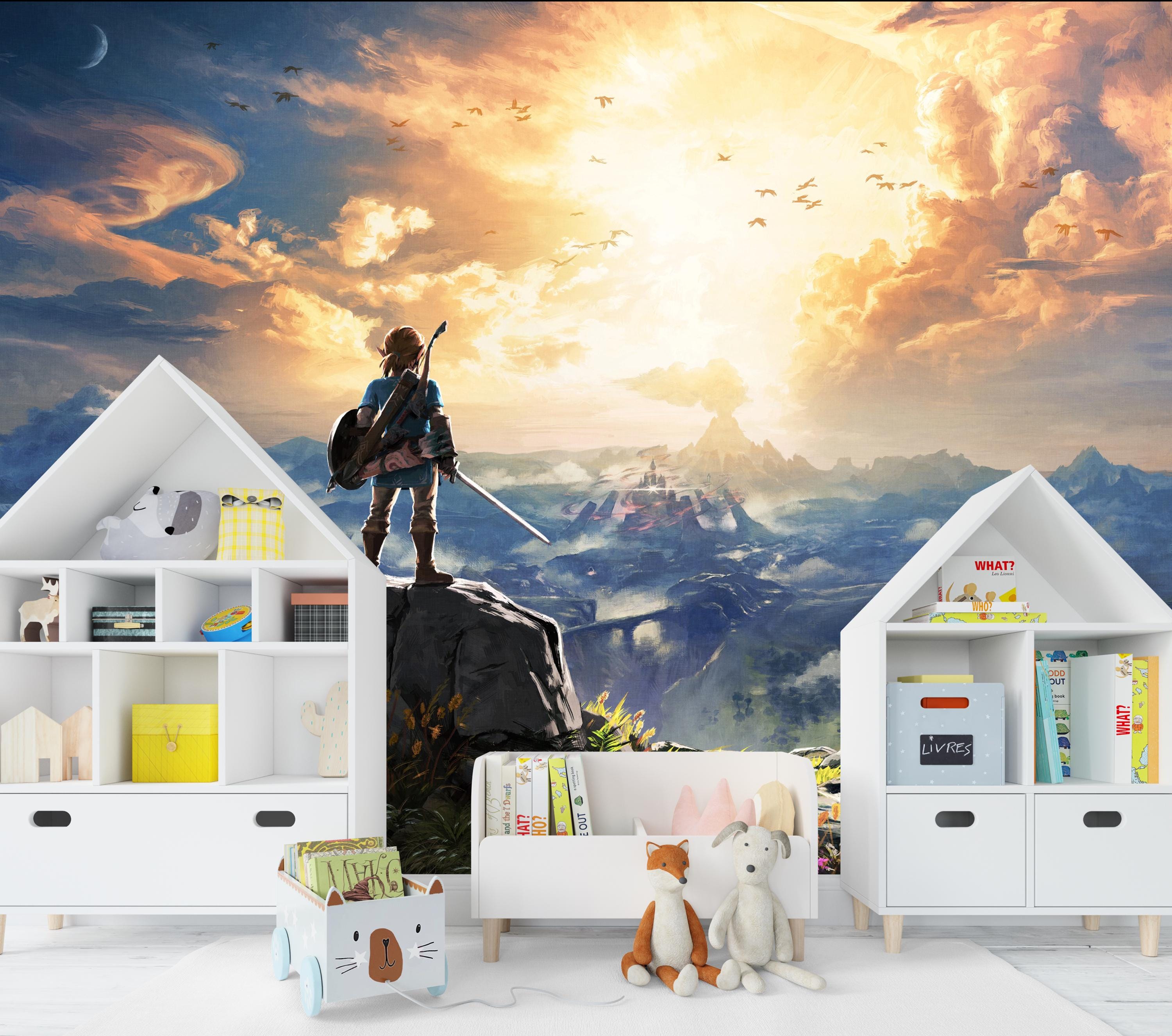Zelda Wallpaper Zelda Mural Vinyl Wallpaper Legend of Zelda Wall Mural ...