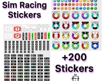 Liongp Sim Racing Stickers for Button Box, Neon UV Fluorescent Stickers ...