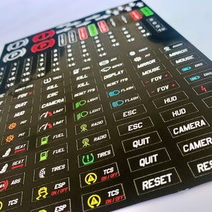 Sim Racing Stickers, 203 Pcs. for Steering Wheels and Button Box - Etsy