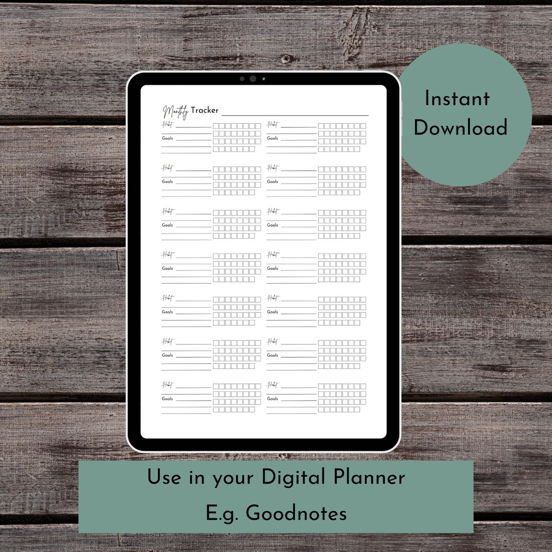 Printable Multiple Habit Tracker Planner Page - Digital Planner ...
