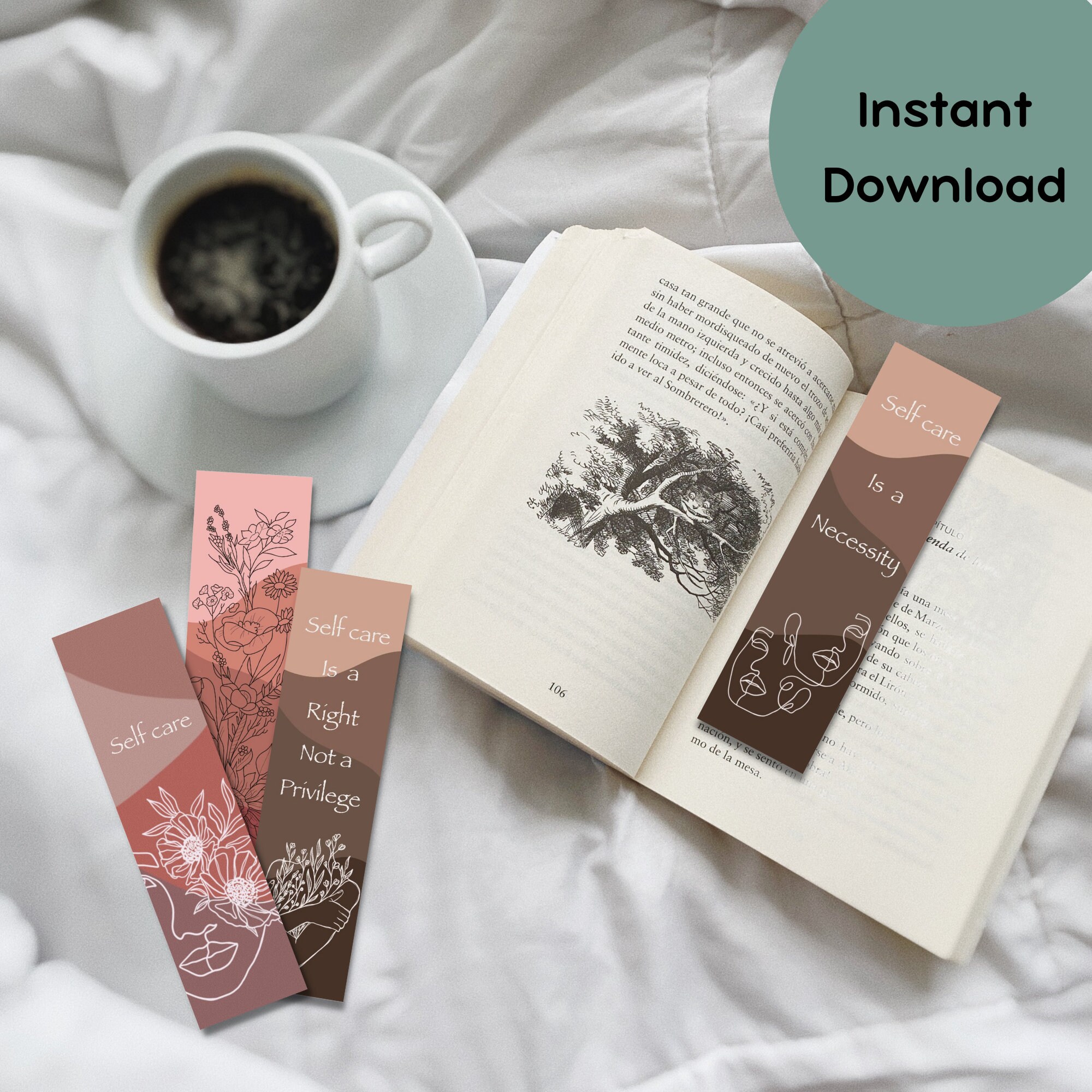 Printable Bookmark, Digital Product, Instant Download, Digital Art ...