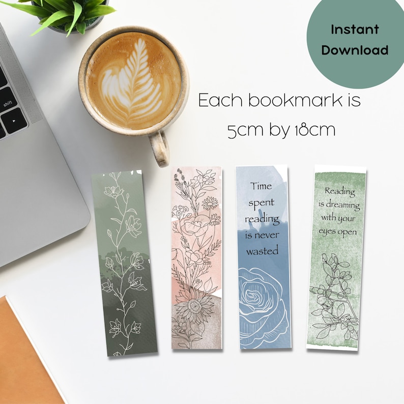 Printable Bookmark, Digital Product, Instant Download, Digital Art ...