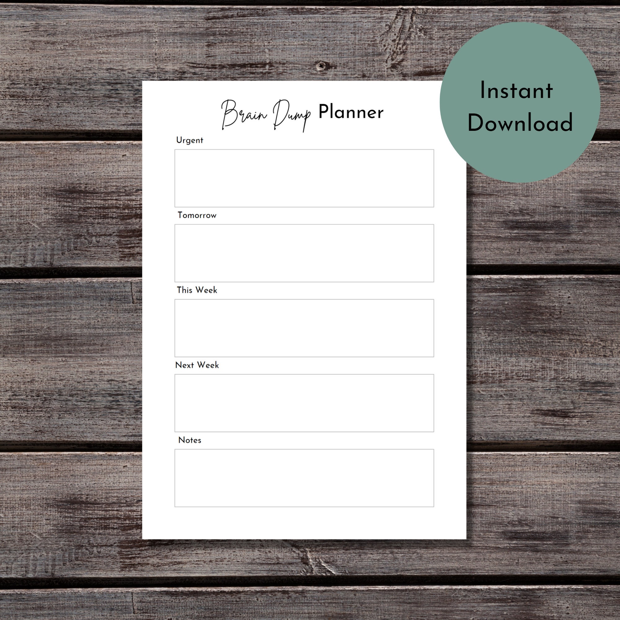 Printable Brain Dump Planner - Digital Planner - Goodnotes Planner ...