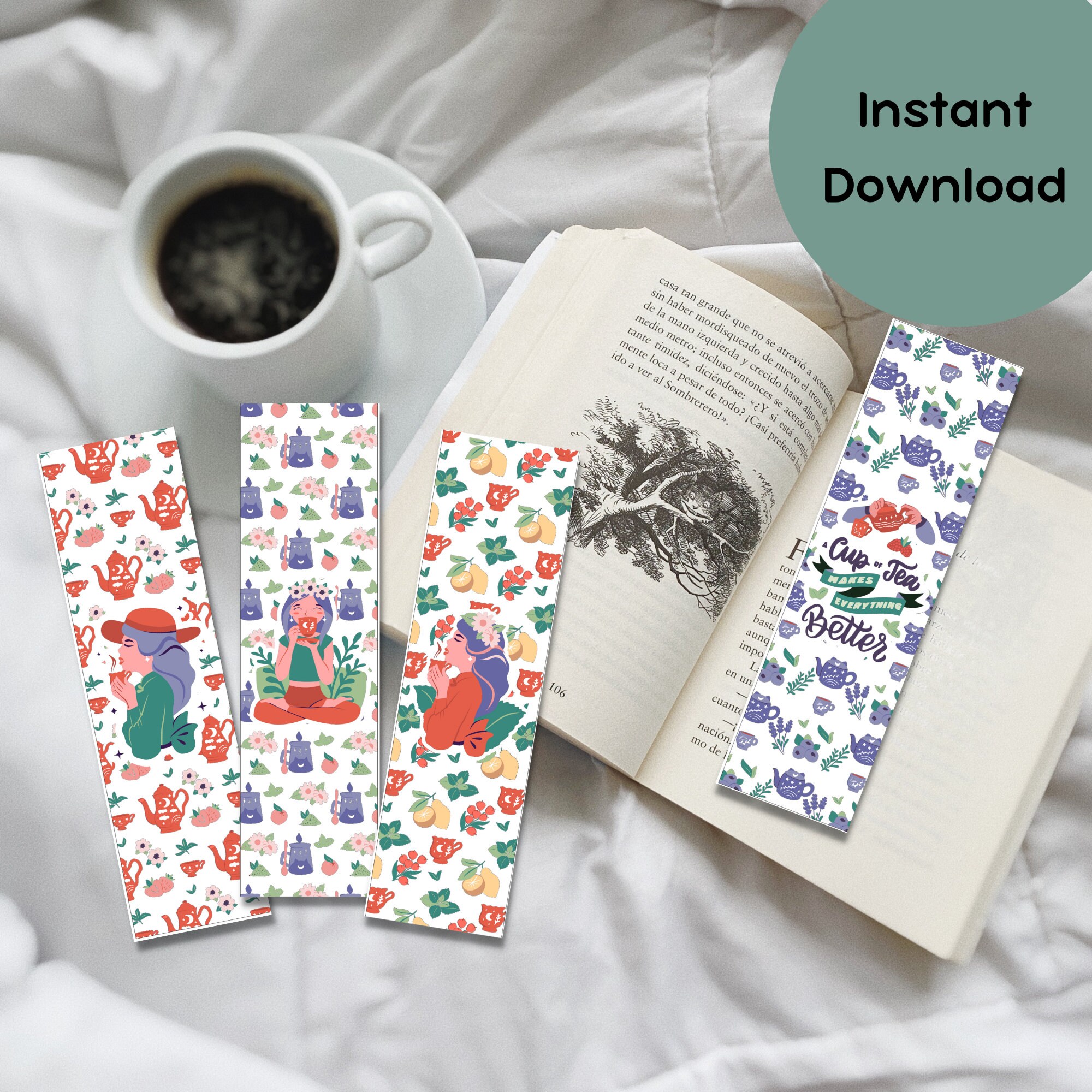 Printable Bookmark Digital Product Instant Download Digital - Etsy ...