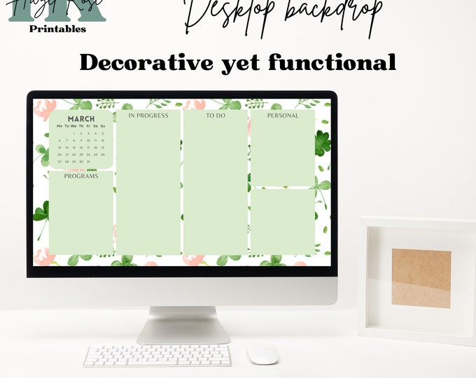 March 2023 Desktop Wallpaper - Irish Four Leaf Clover Computer/pc ...