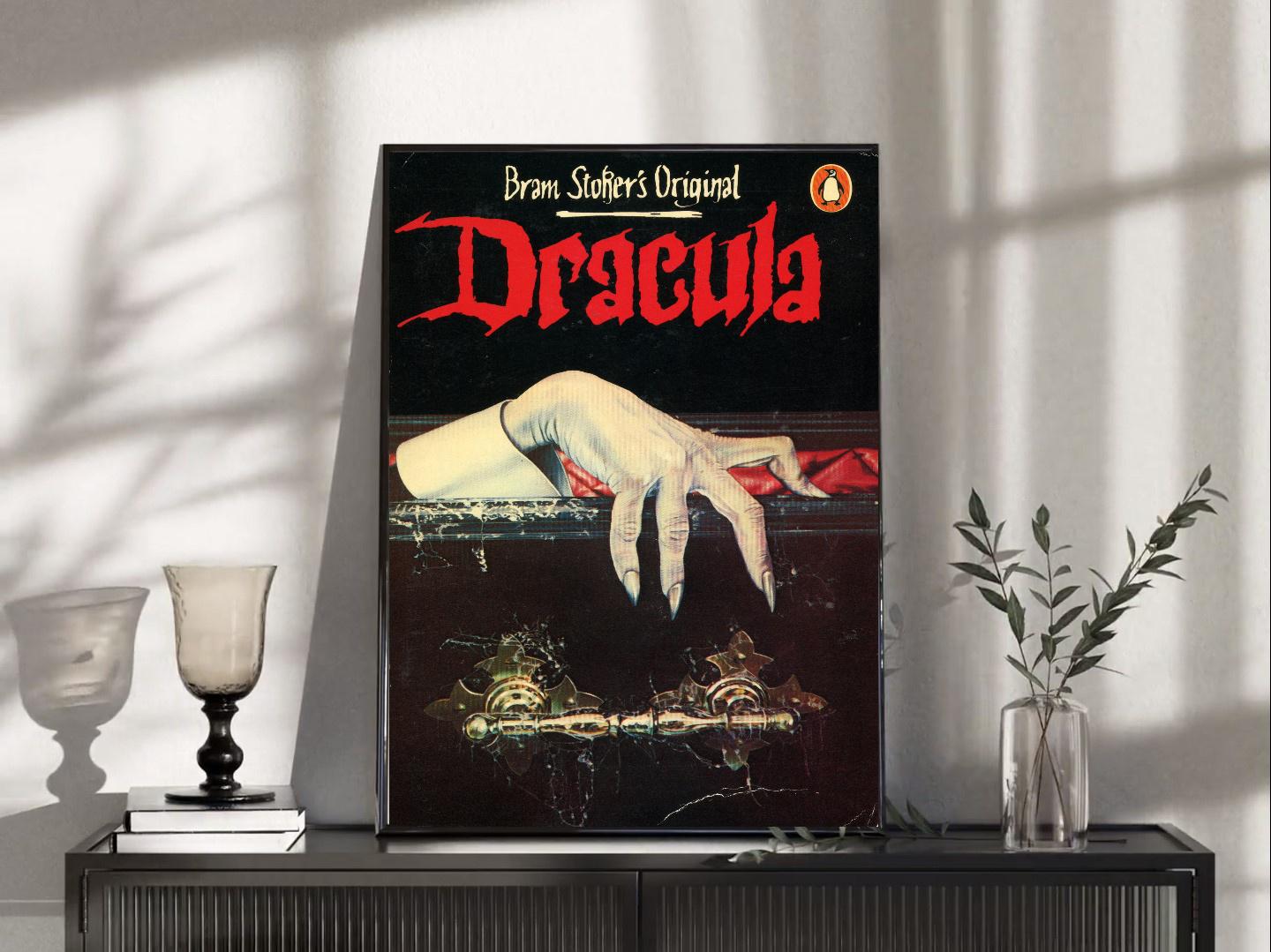 Dracula Poster Gothic Vampire Wall Art Vintage Horror Print Black and ...
