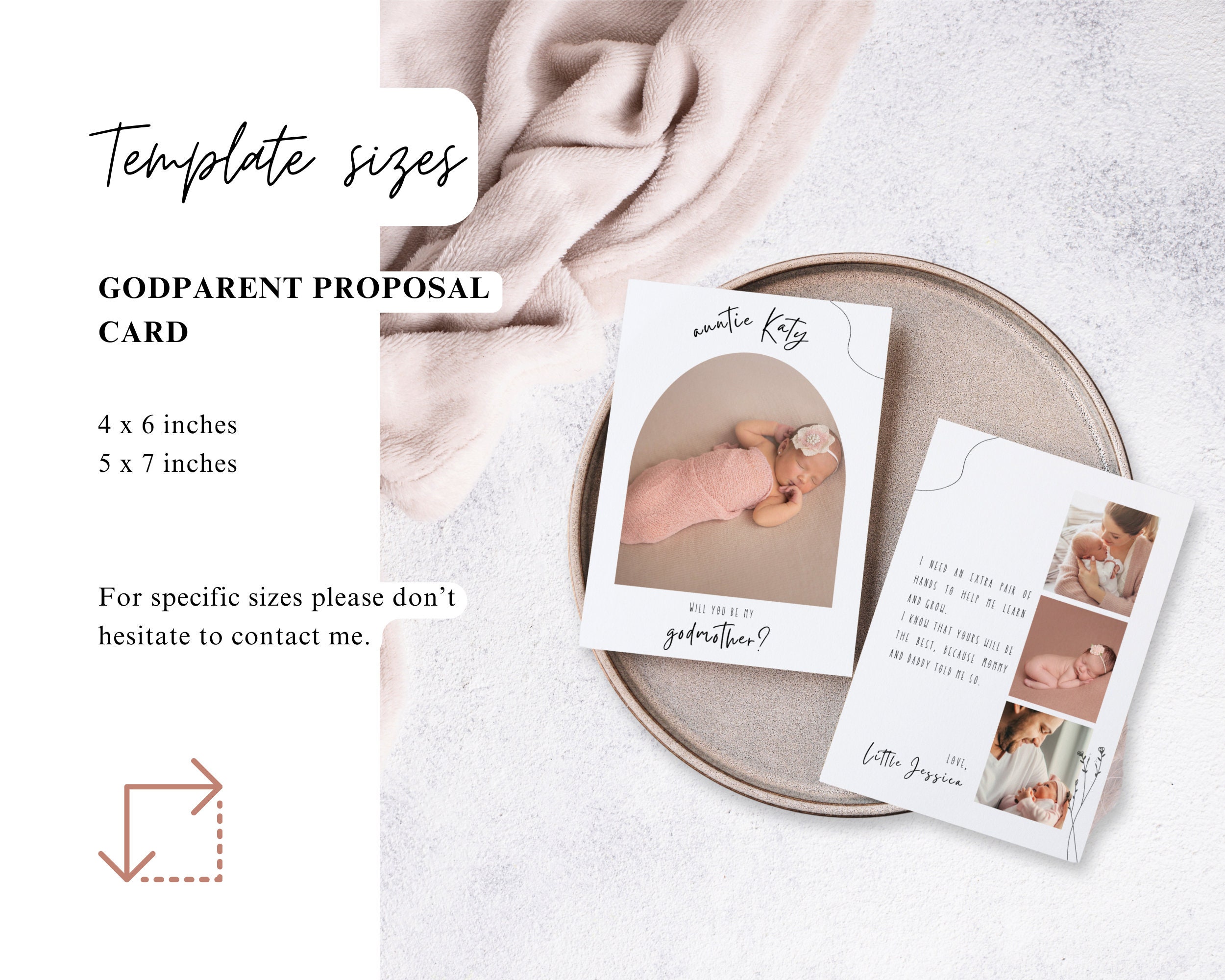 Godmother Proposal Card Canva Template, Godfather Gift Printable Card ...