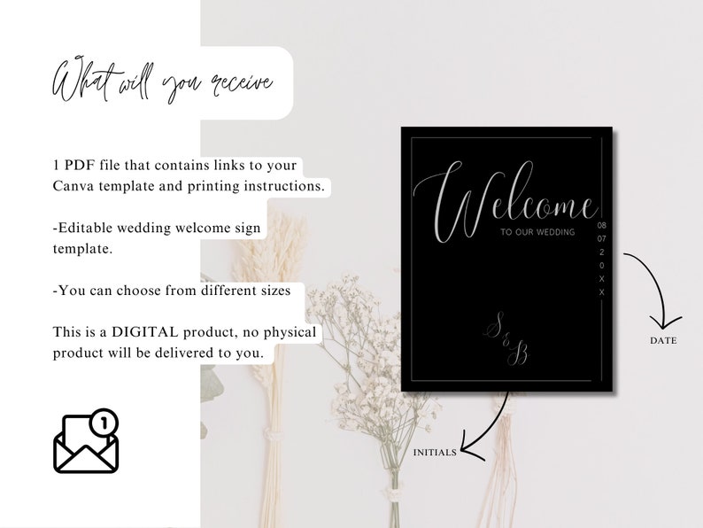 Wedding Welcome Sign Template Canva, Modern Welcome Signs Printable ...