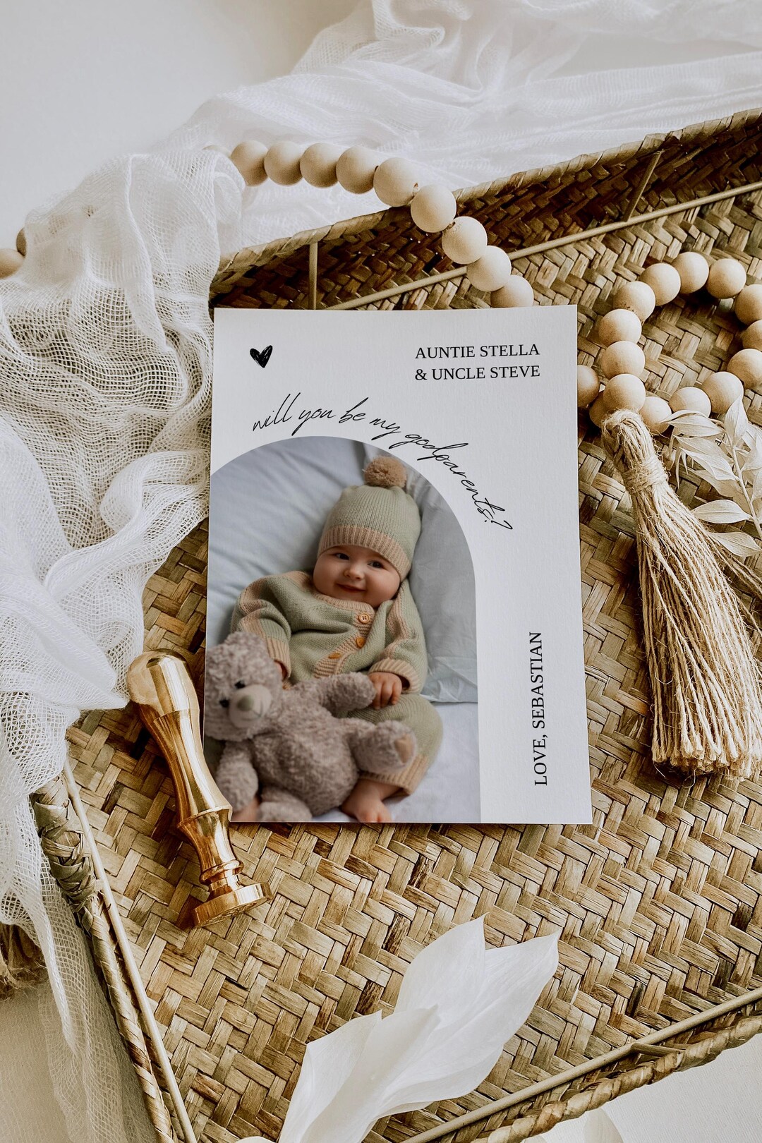Godparent Proposal Card Template: Editable Photo Keepsake (digital ...