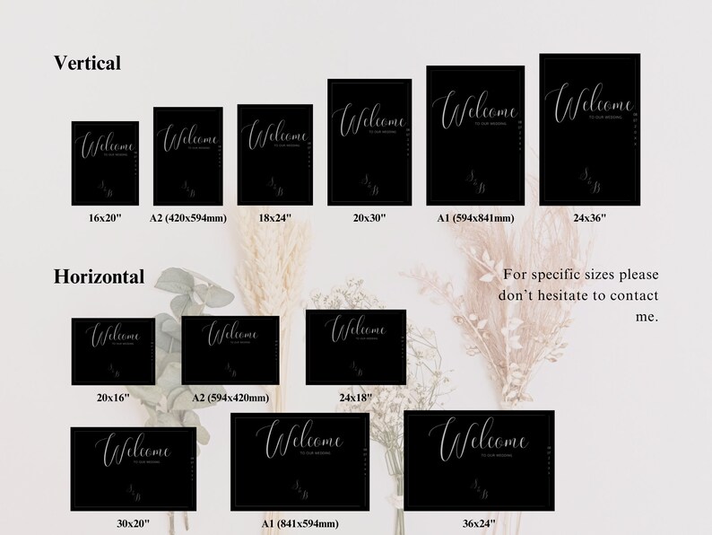 Wedding Welcome Sign Template Canva, Modern Welcome Signs Printable ...