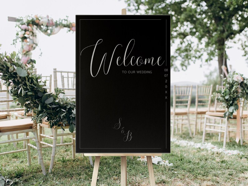 Wedding Welcome Sign Template Canva, Modern Welcome Signs Printable ...