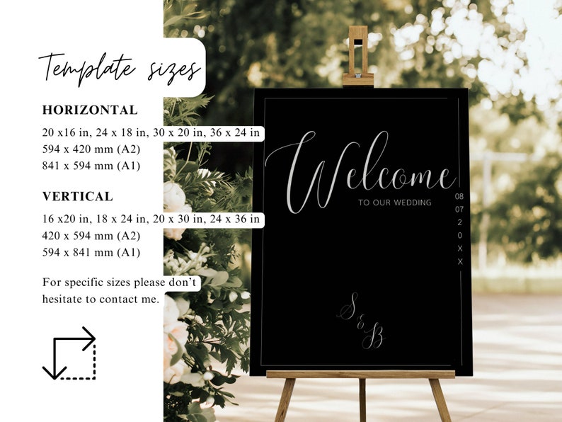 Wedding Welcome Sign Template Canva, Modern Welcome Signs Printable ...