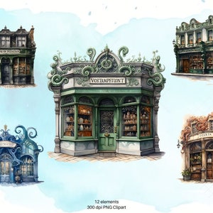 Lovecraftian Shop Fronts, 12 Eldritch PNG Images, Scrapbooking - Etsy