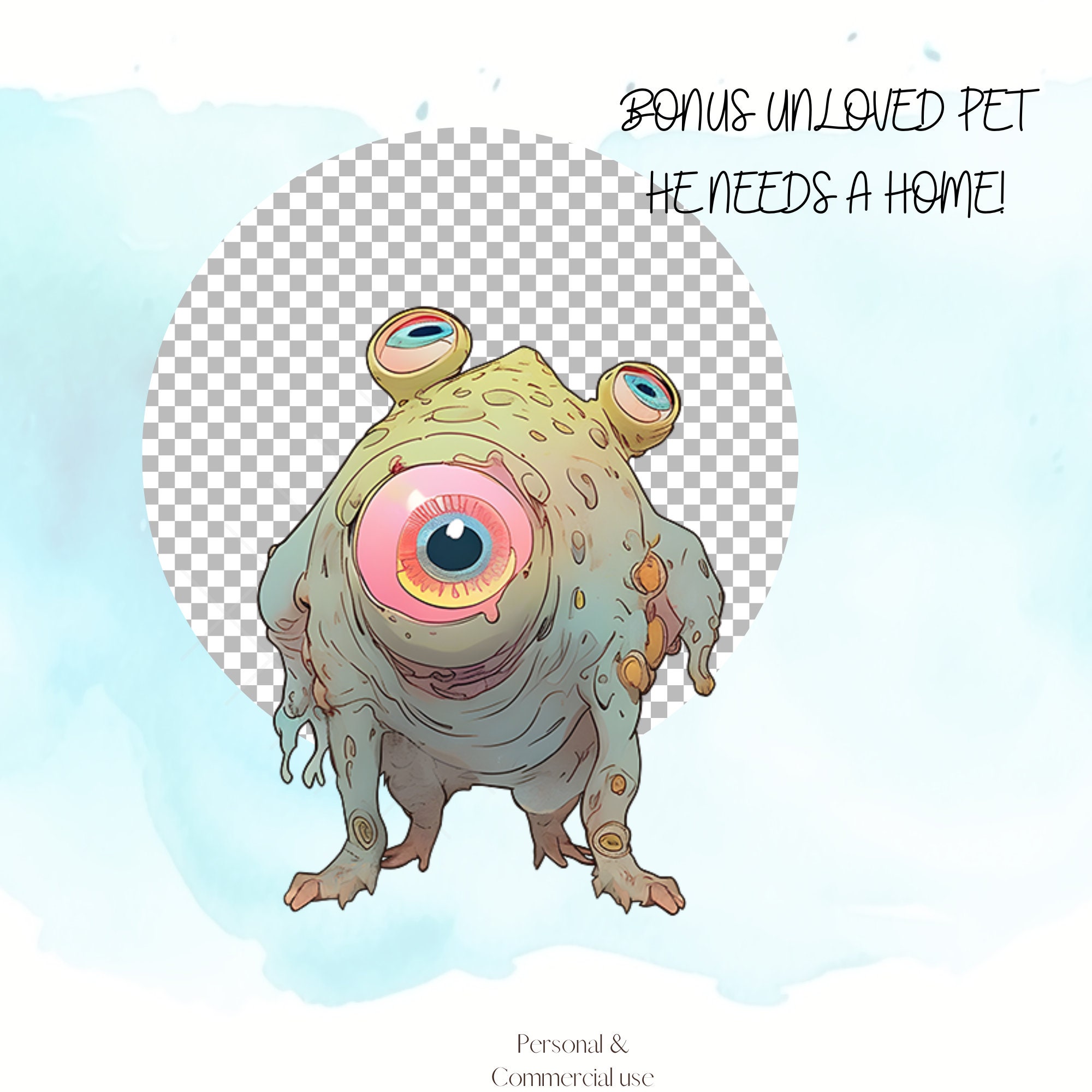 Alien Pets Clip Art, 12 Transparent PNG Images, Plus Bonus Pet - Etsy