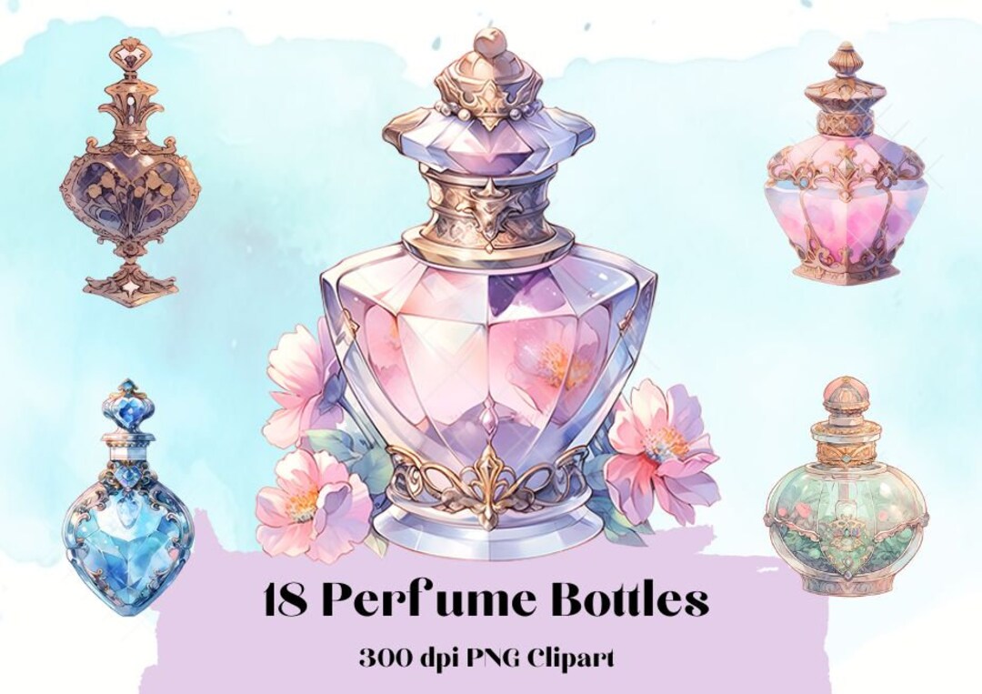 Antique Perfume Bottles, Png Clip Art, Scrapbooking, Digital ...